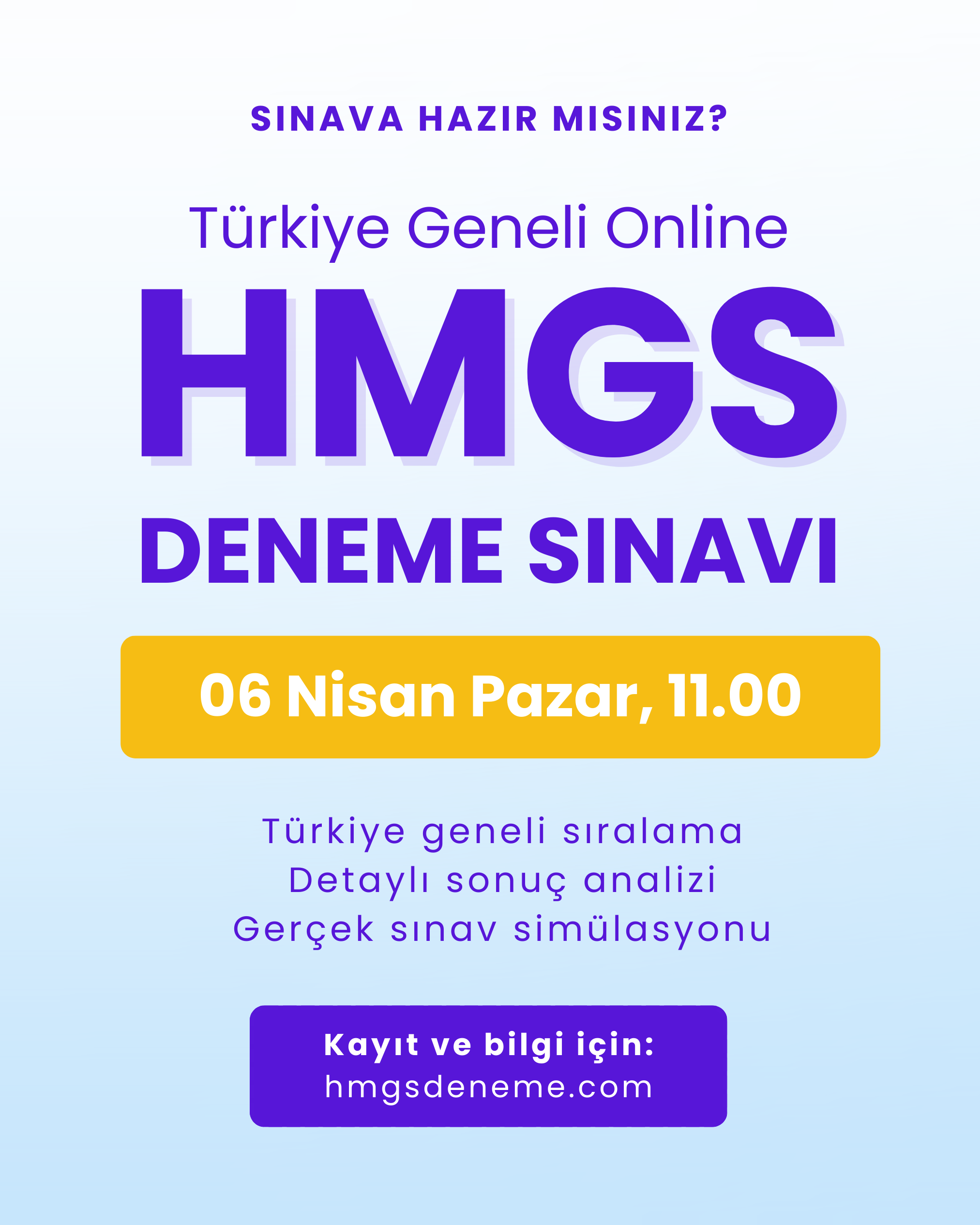 HMGS Türkiye Geneli Deneme Sınavı (06.04.2025) - Sınav Detayı